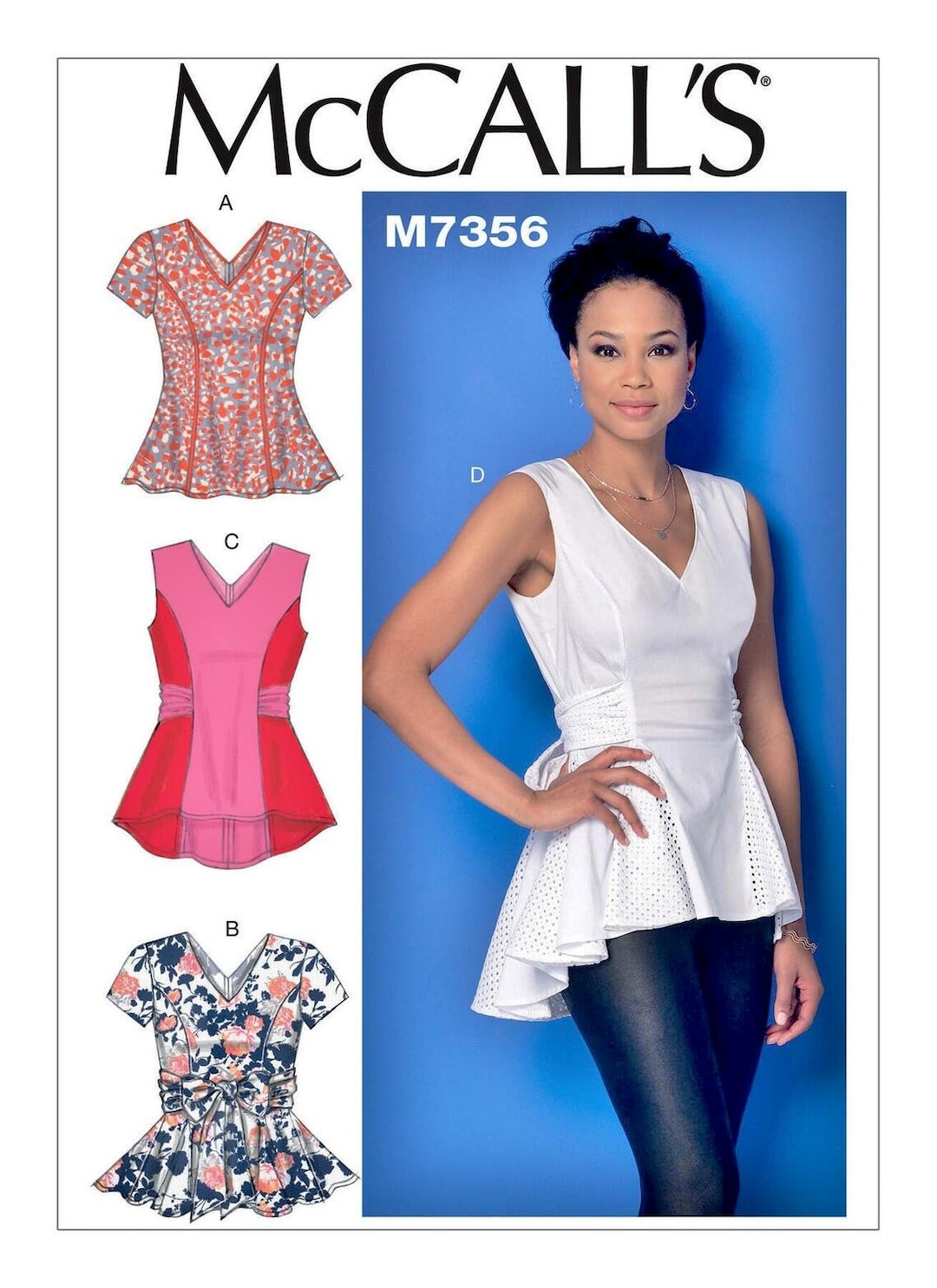 Mccall's Sewing Pattern M7356 Tunic Top With Sleeves or Sleeveless ...