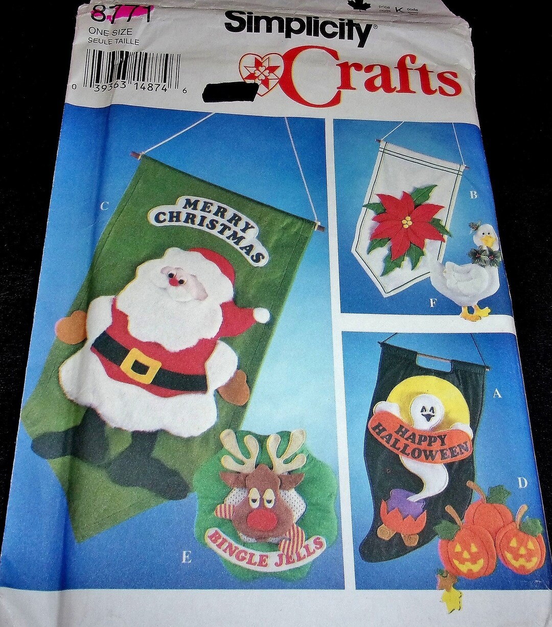 Simplicity Sewing Pattern 8771 Seasonal Flags Banners Halloween Ghost ...