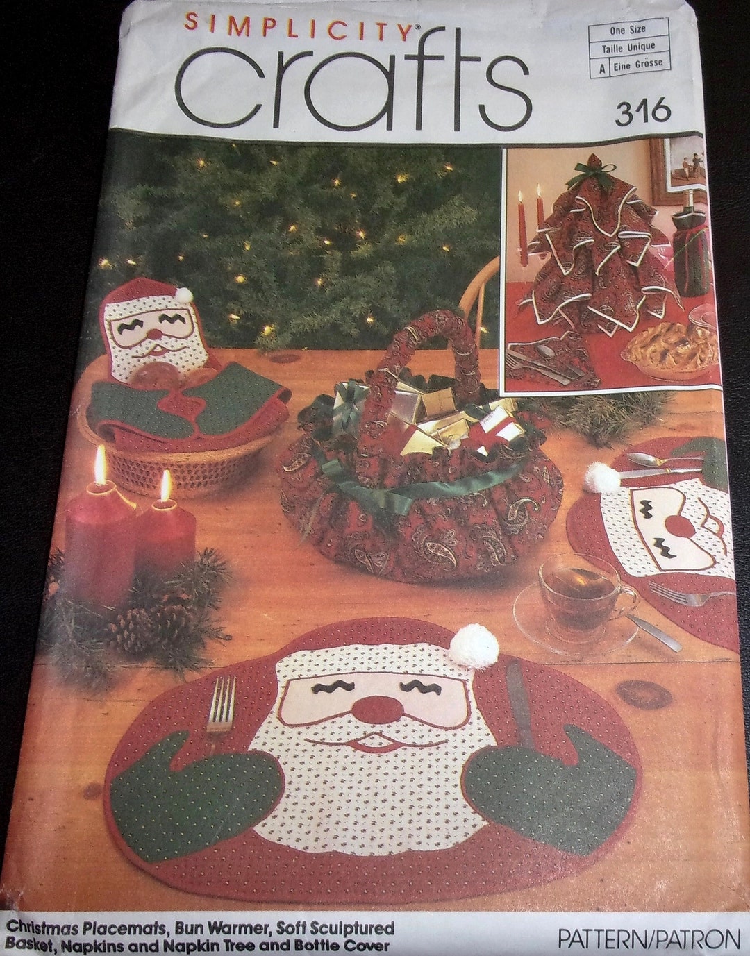 Vtg 1980's Simplicity Sewing Pattern 316/7024 Holiday Table Settings ...