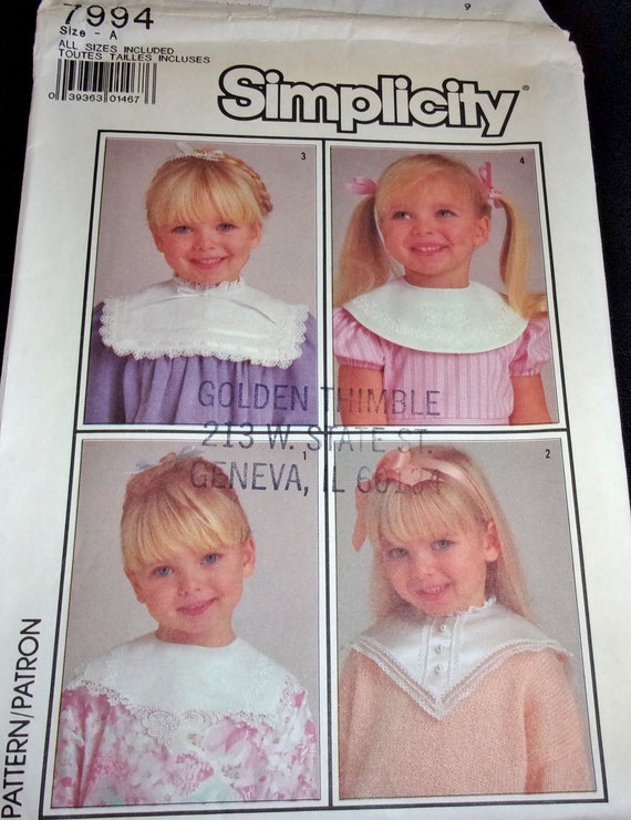 Vintage Simplicity Sewing Pattern 7994 Girl's Detachable - Etsy