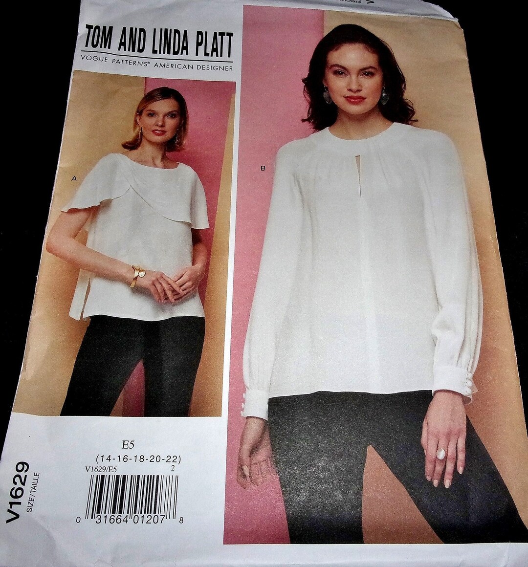Vogue Tom and Linda Platt Designer Sewing Pattern V1629 Long Sleeve ...