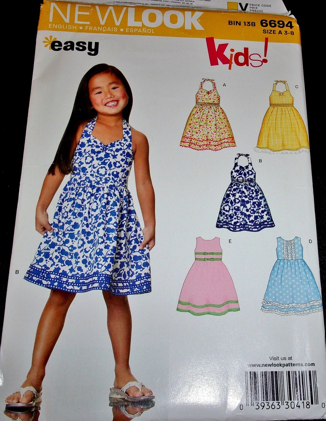 New Look Kids Sewing Pattern 6694 Girl's Halter Dress or - Etsy