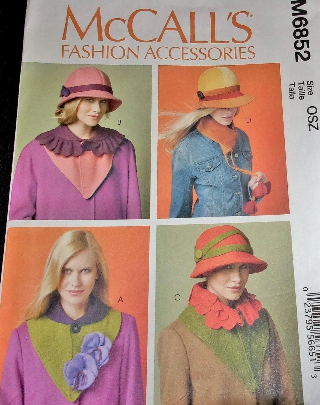 Mccall's Sewing Pattern M6852 Hats Scarf Scarves and Button-on ...