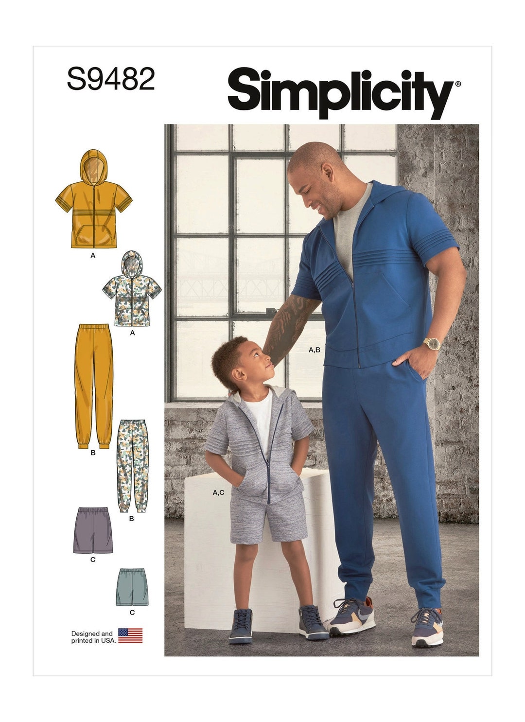 Simplicity Sewing Pattern S9482 Men's & Boy's Tracksuit Hoodie Jacket ...