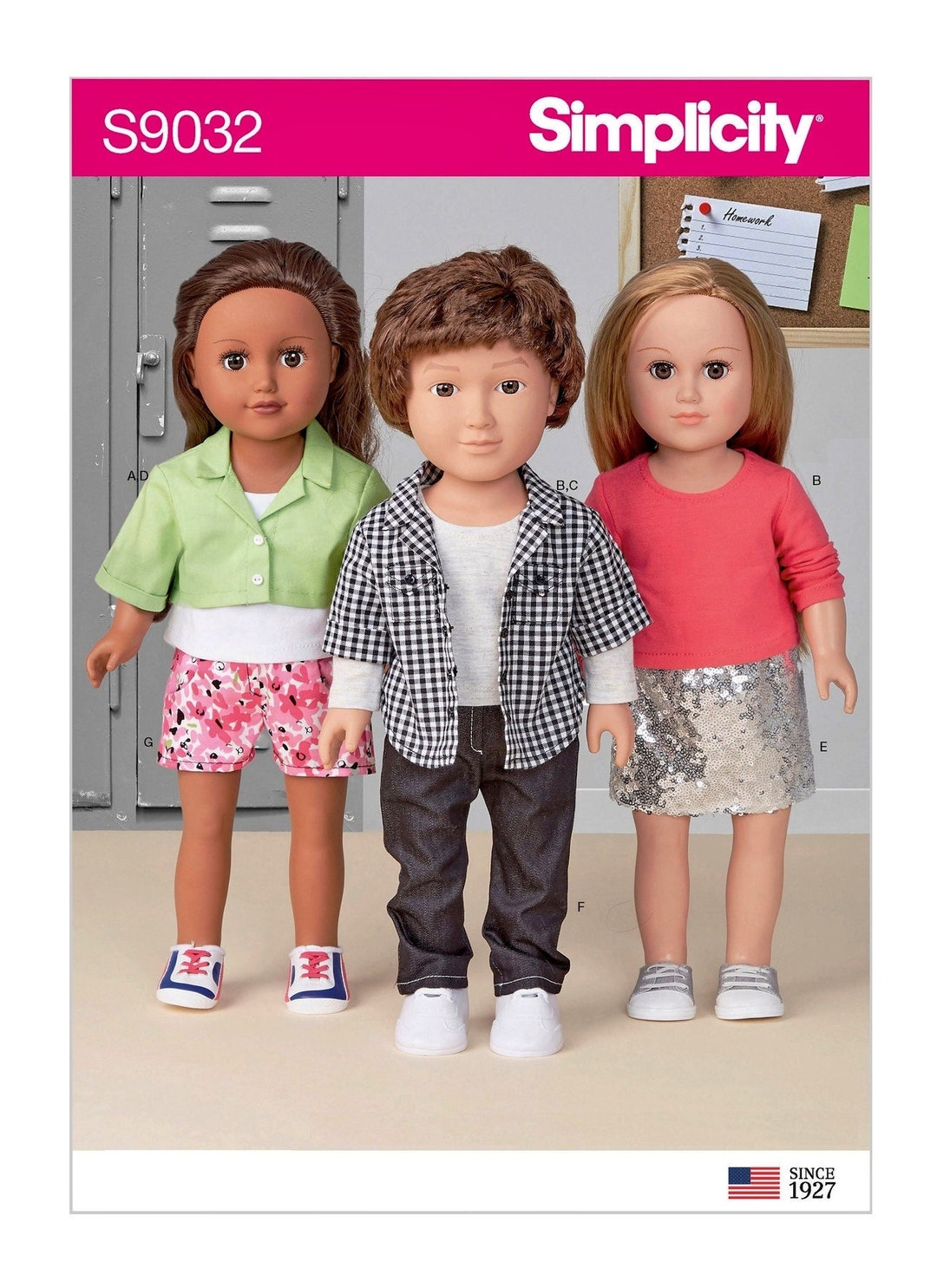 Simplicity Sewing Pattern S9032 18 Unisex Doll Clothes Top Shirt Skirt ...