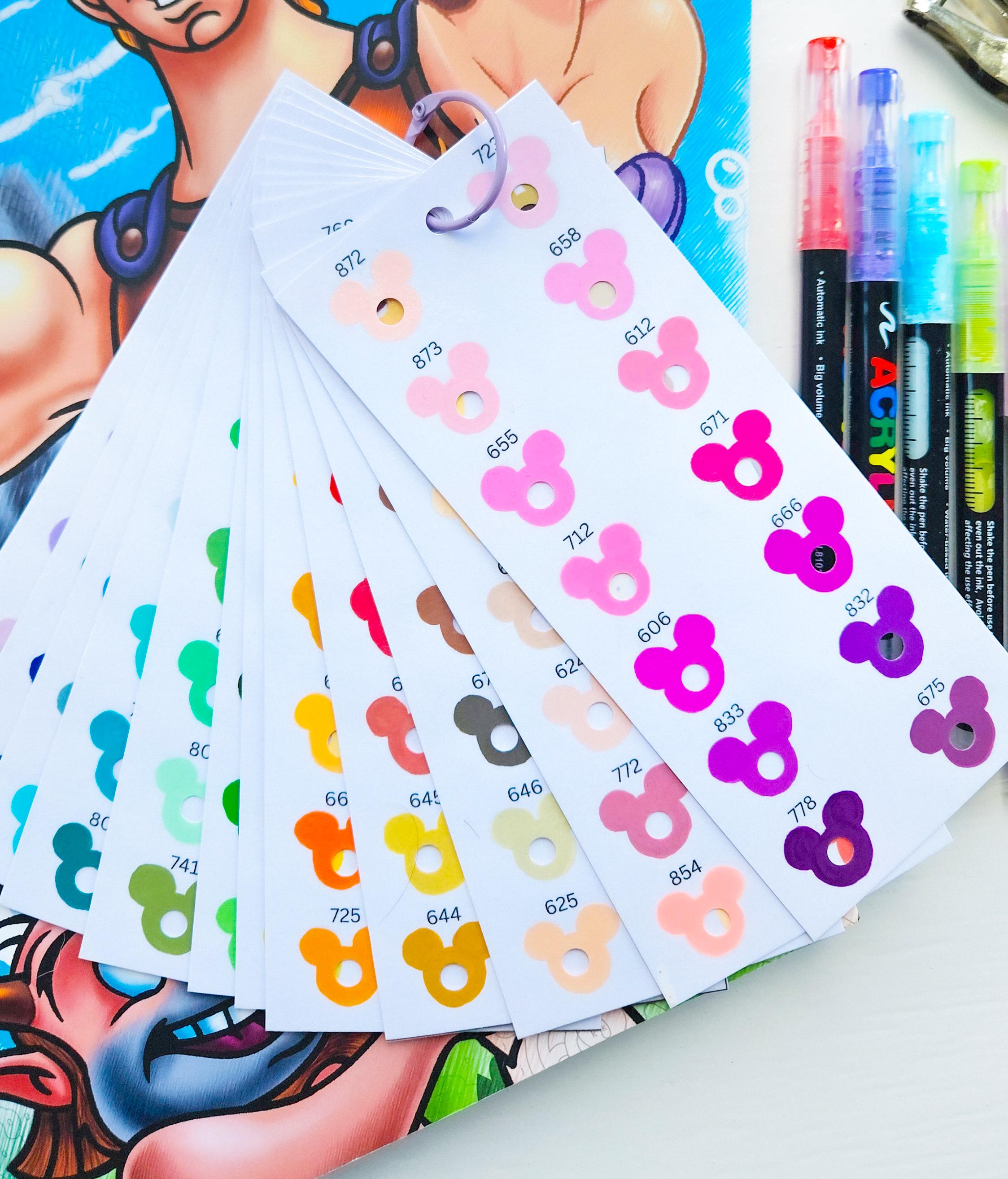 Downloadable Colouring Swatch Book Template (168 Guangna Acrylic Paint ...