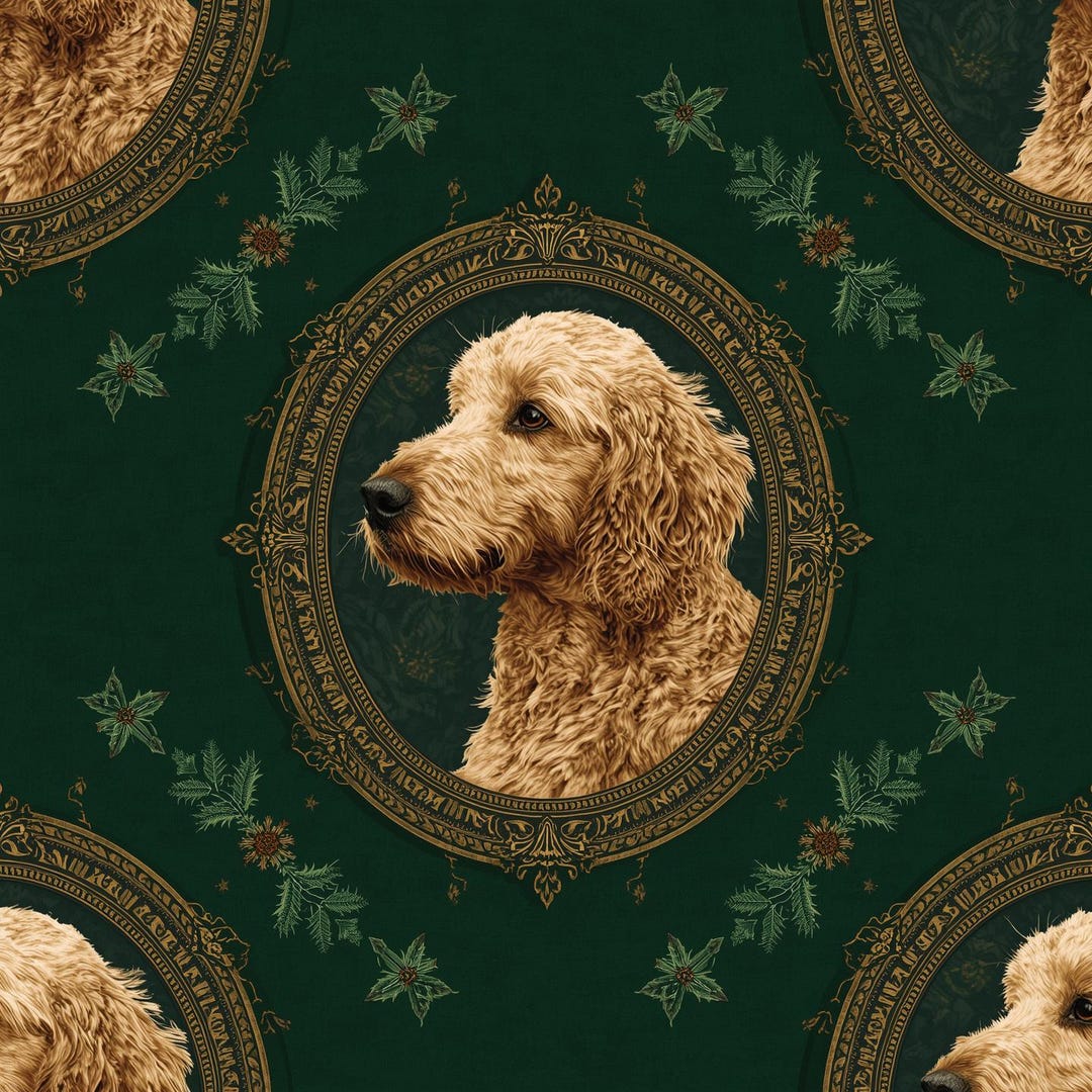 Vintage Golden Doodle Wrapping Paper, Lux Satin Finish - Etsy