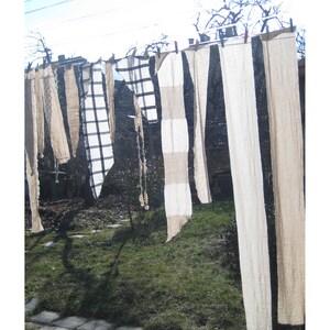 Linen Remnants Bundle, Natural Linen Fabric Scrap, Wrinkled Washed ...