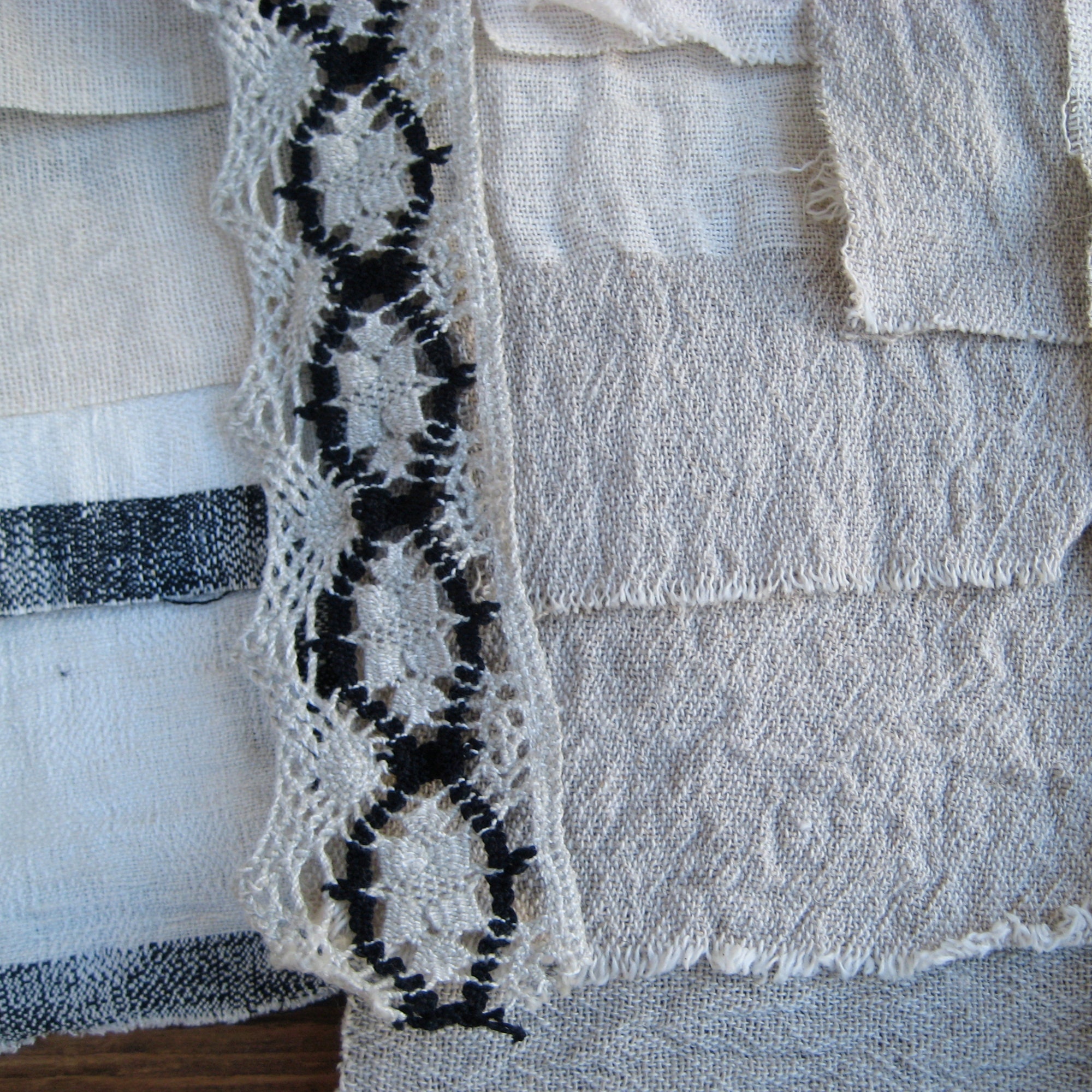 Linen Remnants Bundle, Natural Linen Fabric Scrap, Wrinkled Washed ...