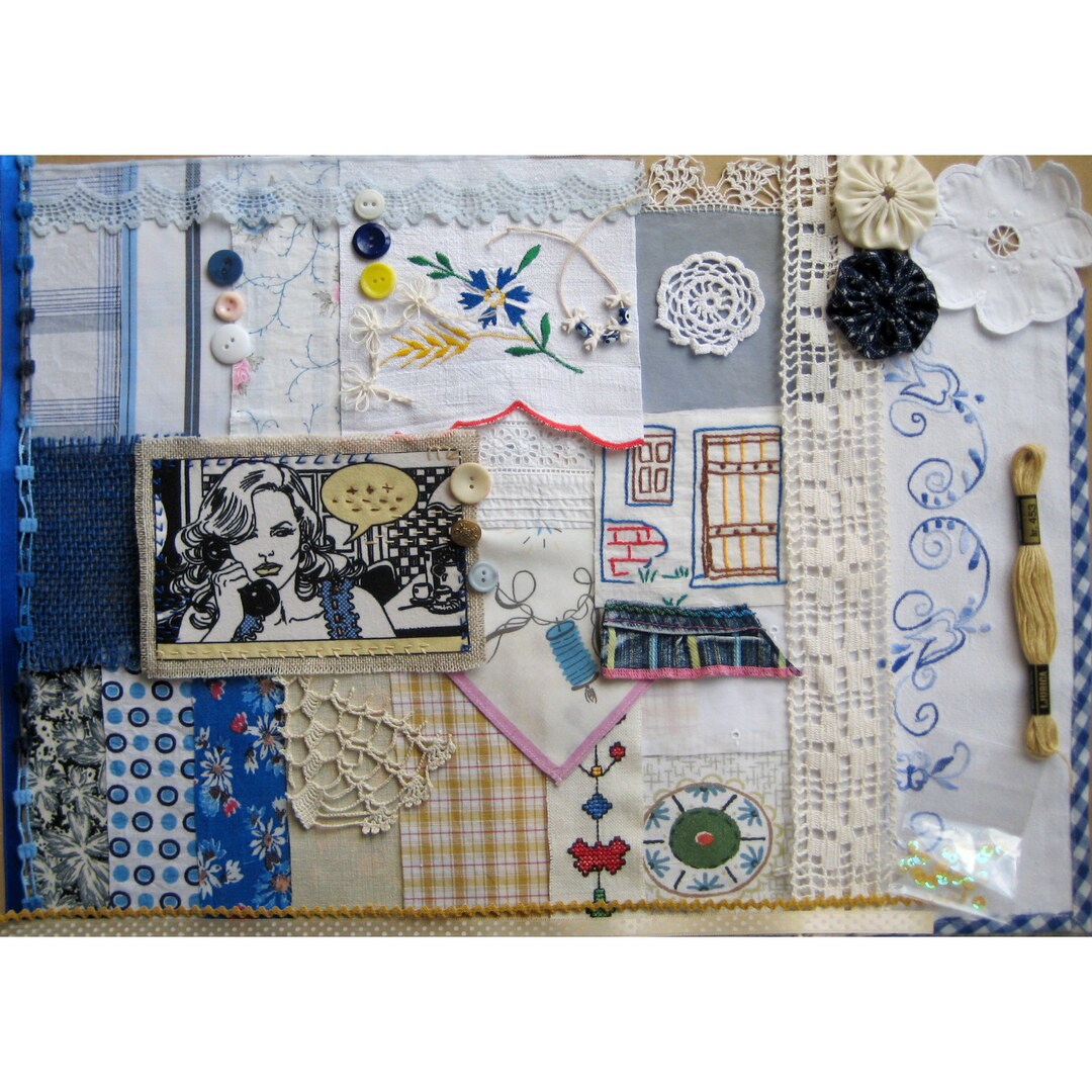 Slow Stitch Inspirational Bundle in Blue Craft Pack Vintage - Etsy