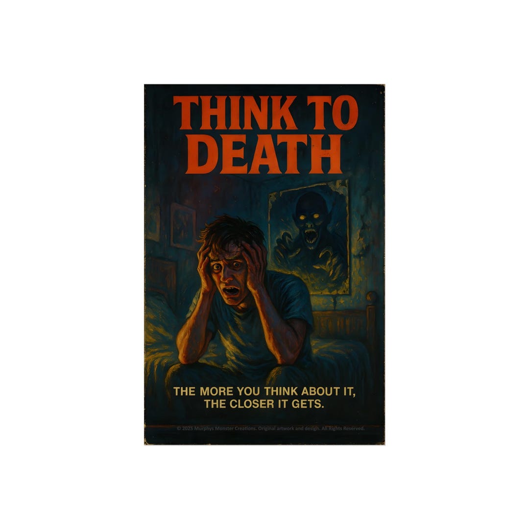 Think to Death Halloween Poster, Wall Art, Home Decor, Office Decor ...