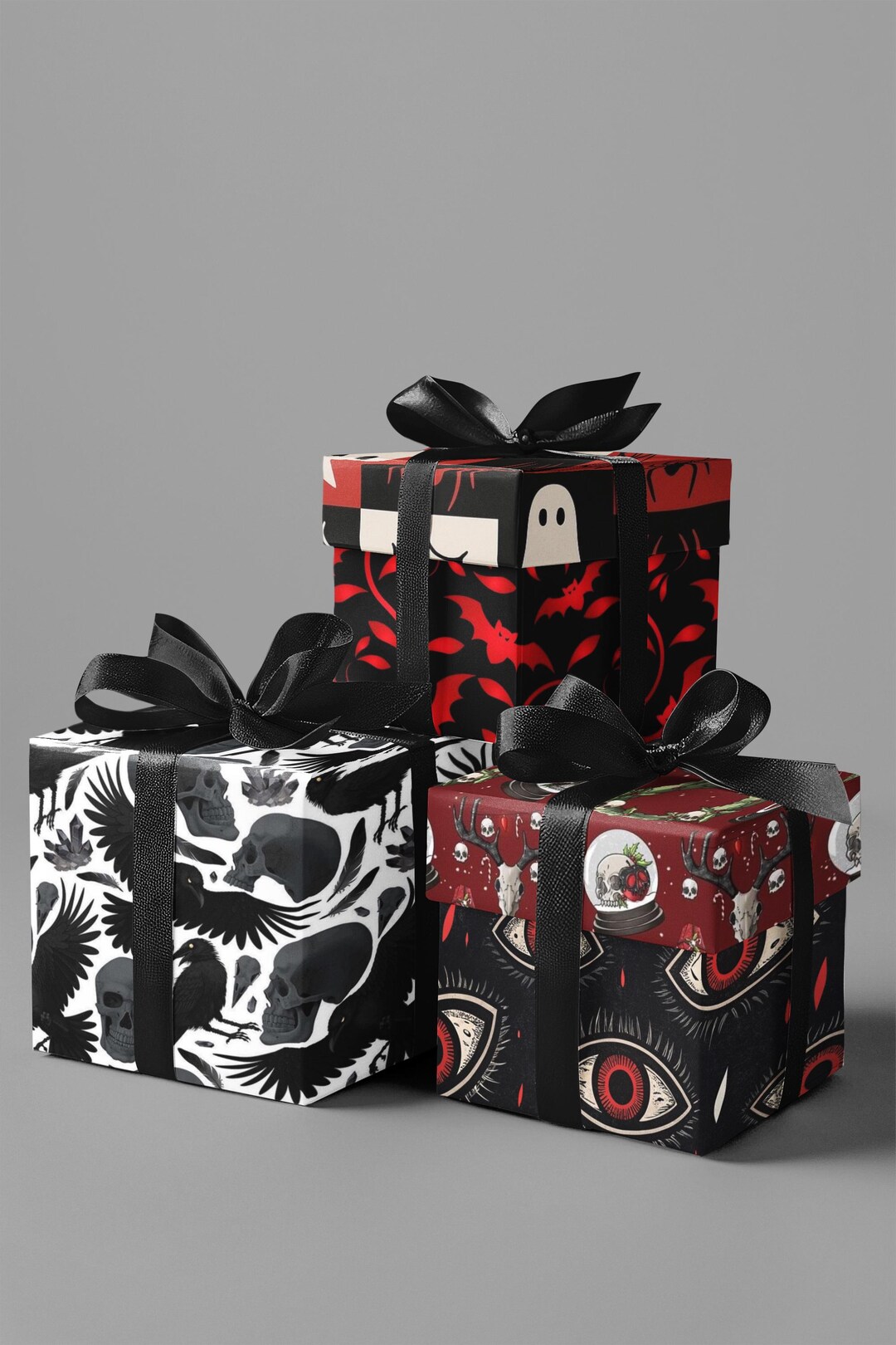 Gothic Festive Wrapping Papers, Holiday Gift Wrap, Gothic Christmas ...