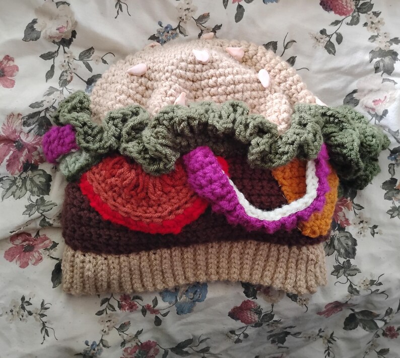 Crochet Cheeseburger Hat - Etsy