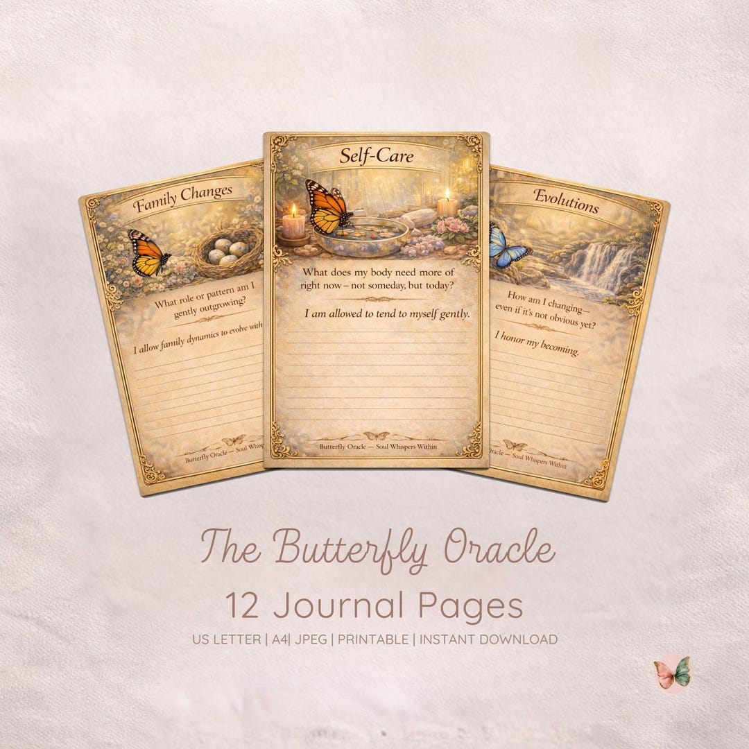 Butterfly Oracle Journal Pages | Gentle Reflection Prompts | Printable ...