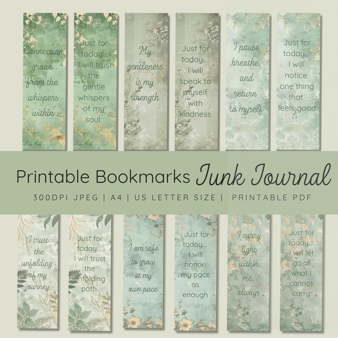 Boho Affirmation Bookmarks | Printable Vintage Style (digital Download ...