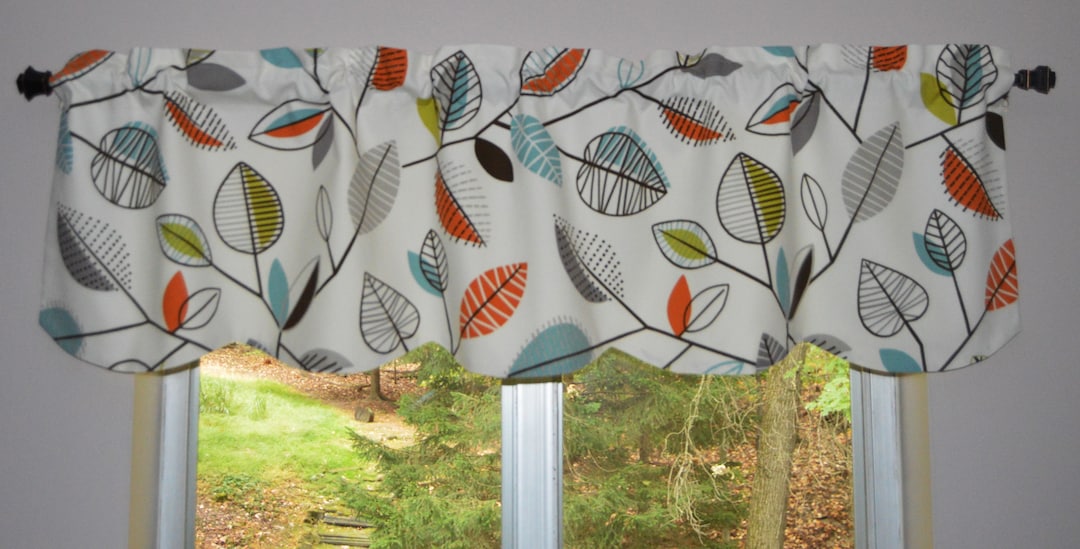 Leaf Valance . Scalloped Covington Carson . Kitchen Curtains . Green ...