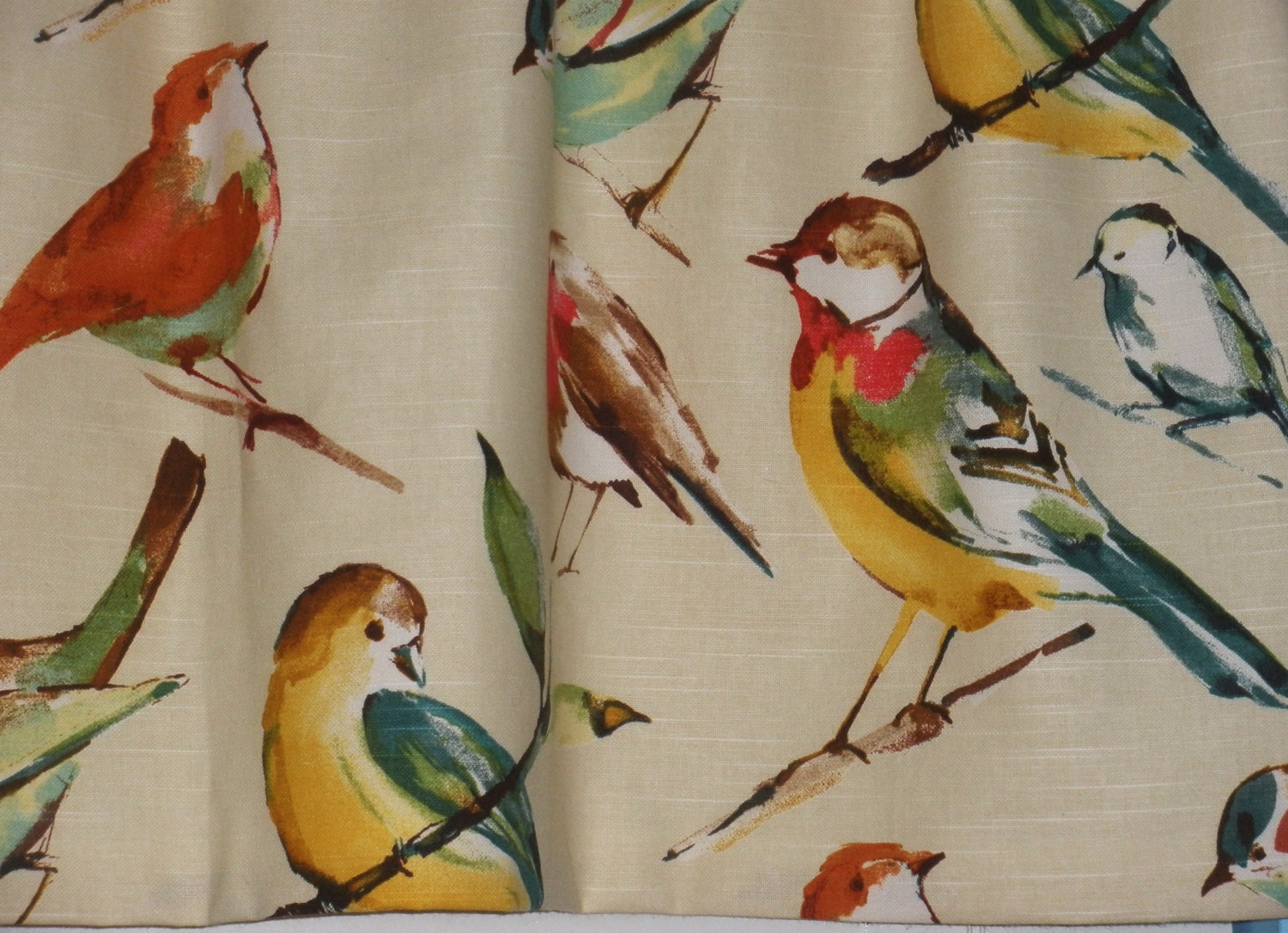Bird Valance . Kitchen Bird Curtain . Richloom Birdwatcher | Etsy