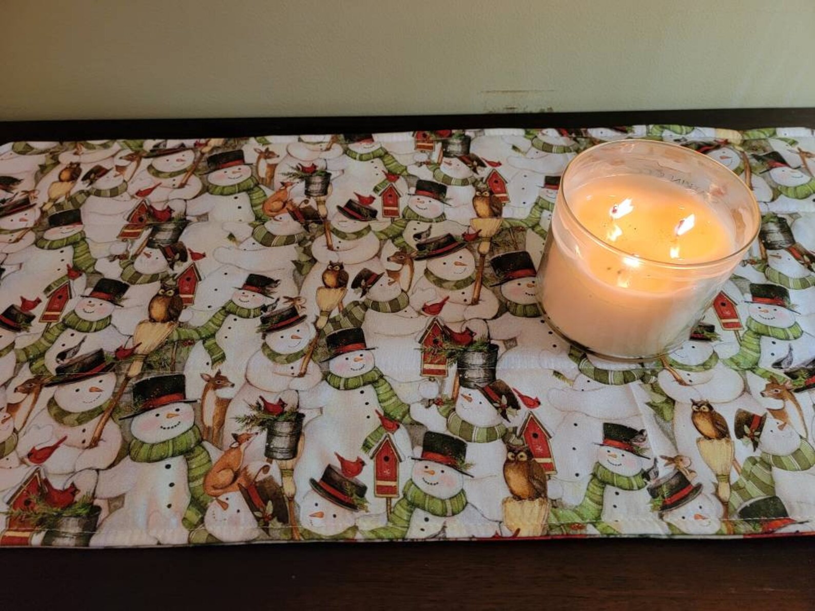 Quilted Table Runner . Winter Christmas and Valentine's Day ...
