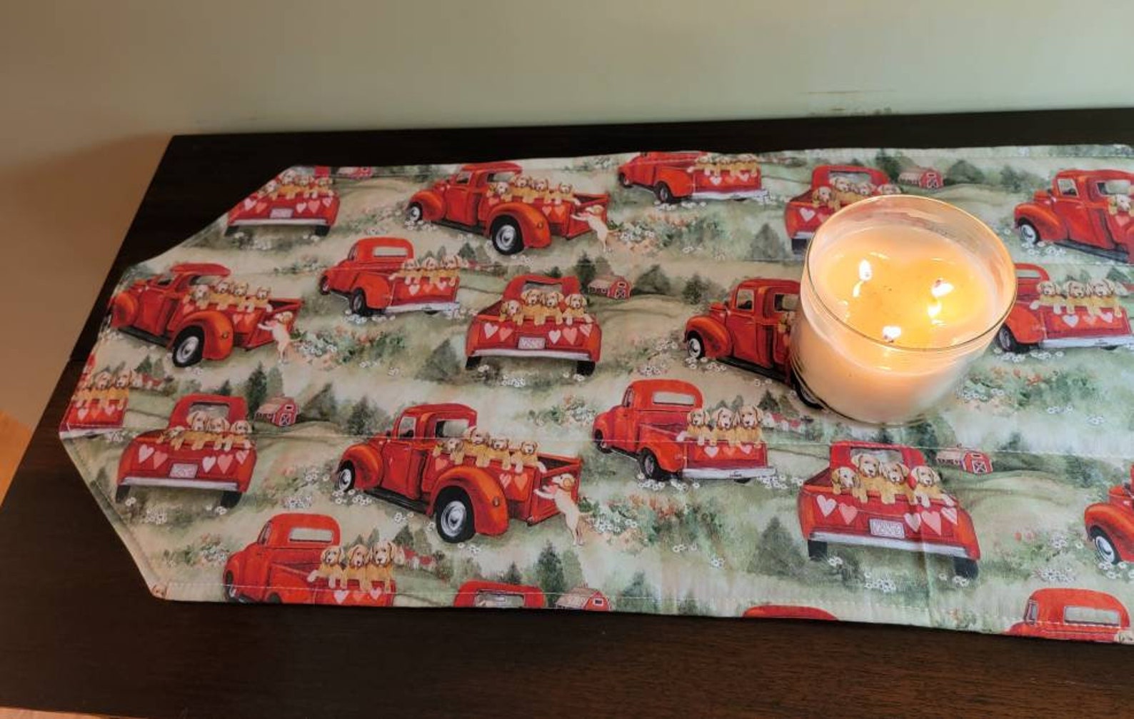Quilted Table Runner . Winter Christmas and Valentine's Day ...