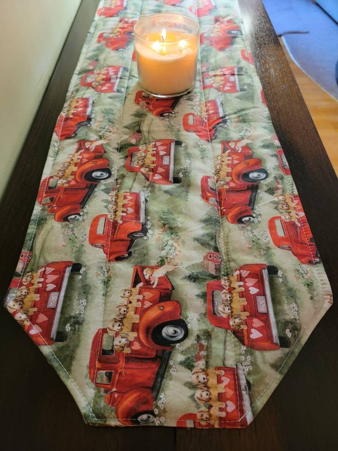 Quilted Table Runner . Winter Christmas and Valentine's Day ...