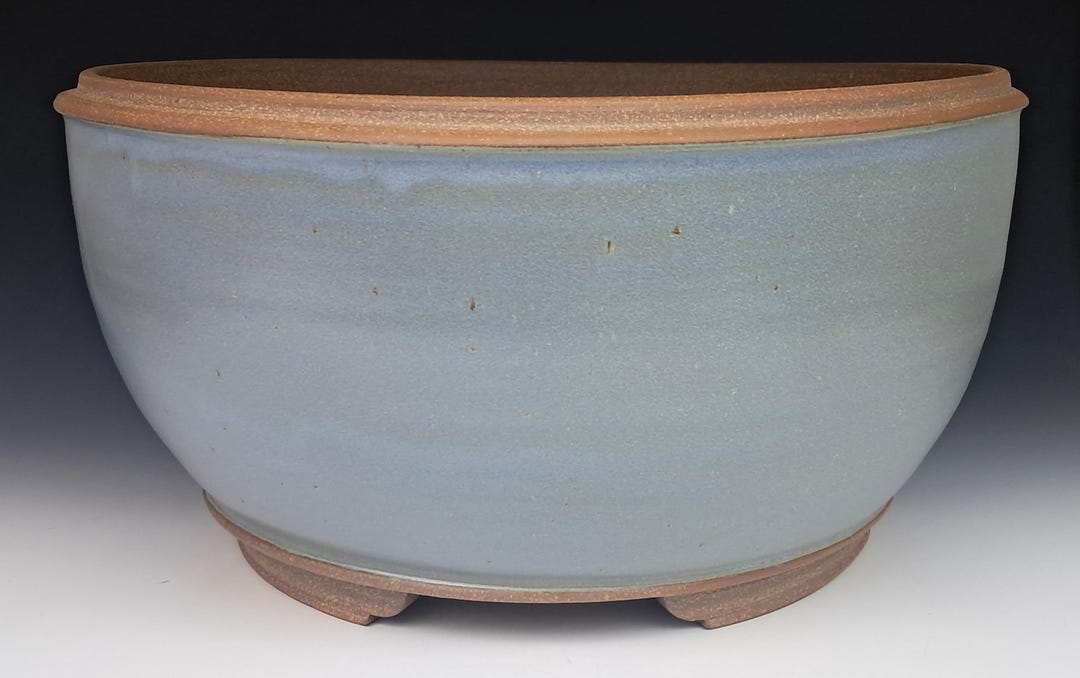 Large Blue Glazed Roundish Cascade Bonsai Pot - Etsy
