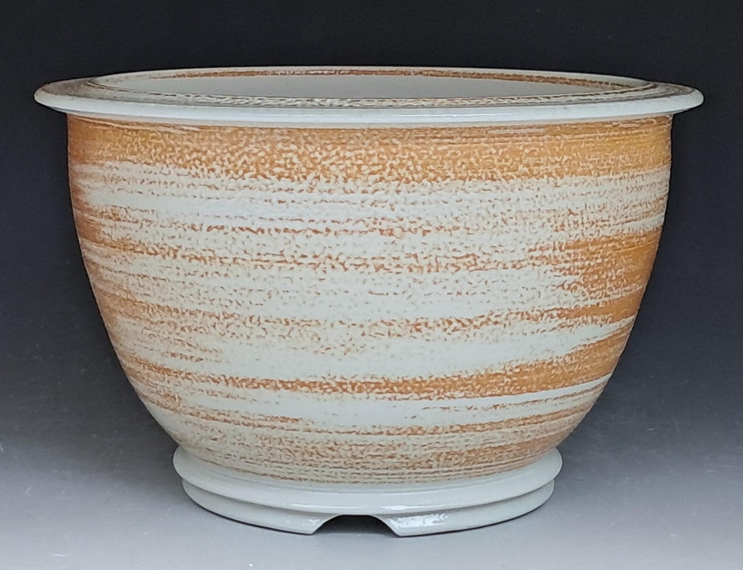 Salt Fired Cascade/semi-cascade Porcelain Bonsai Pot With Locally Dug ...
