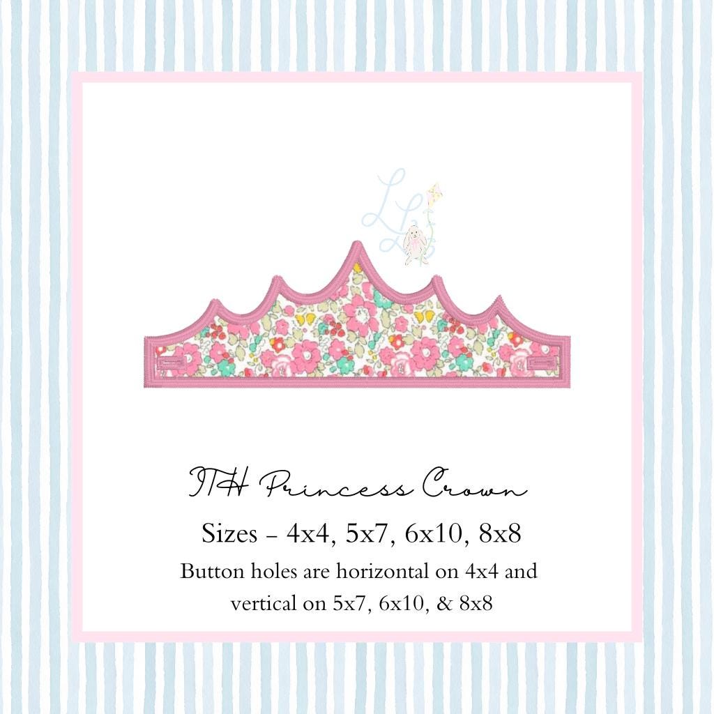 ITH Princess Crown Machine Embroidery Design - Etsy
