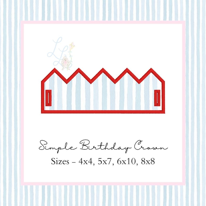 Simple Birthday Crown ITH Machine Embroidery Design - Etsy