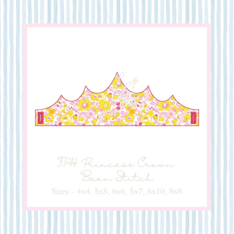 ITH Princess Crown Bean Stitch Machine Embroidery Design - Etsy