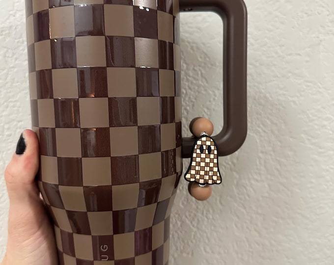 Checkered Ghost Stanley/hydrojug/tumbler Handle Charm - Etsy