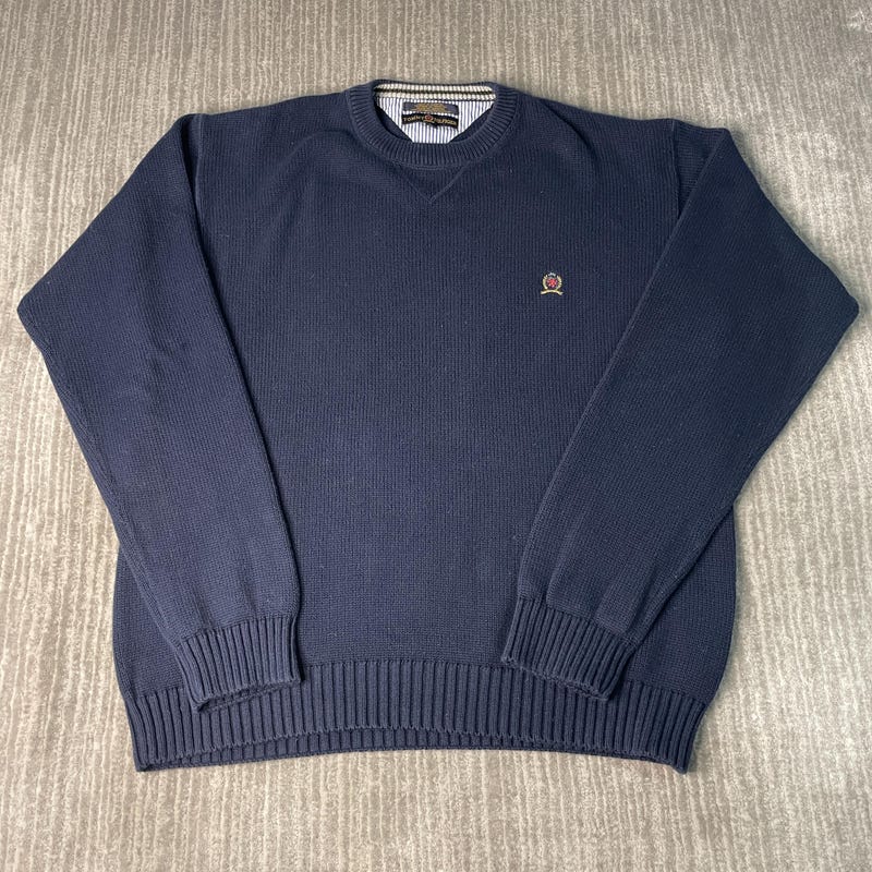 Xxl Vintage Navy Crewneck - Etsy