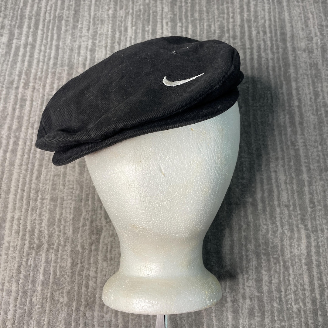 Vintage 2000s Nike Flat Cap – M/L – Black Swoosh Ivy Hat – Minimal Y2K ...