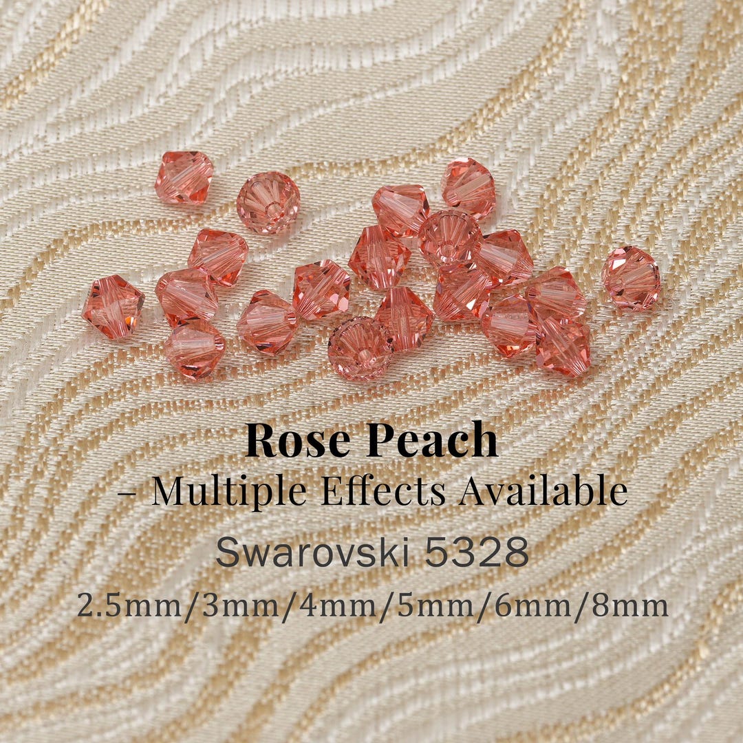 Swarovski 5328 Rose Peach 262 Series Xilion Bicone Beads • Shimmer ...