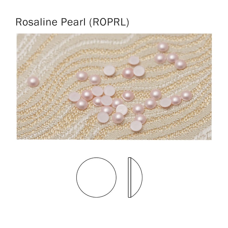 Swarovski 2080/4 Rosaline Pearl Cabochon Flat Back Hotfix Rhinestones ...
