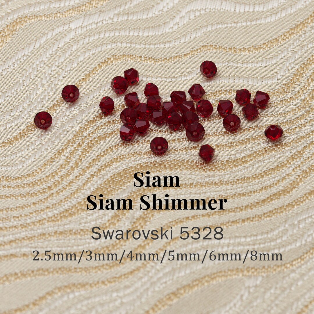 Swarovski 5328 Siam 208 & Siam Shimmer Xilion Bicone Beads • 2.5mm–8mm ...