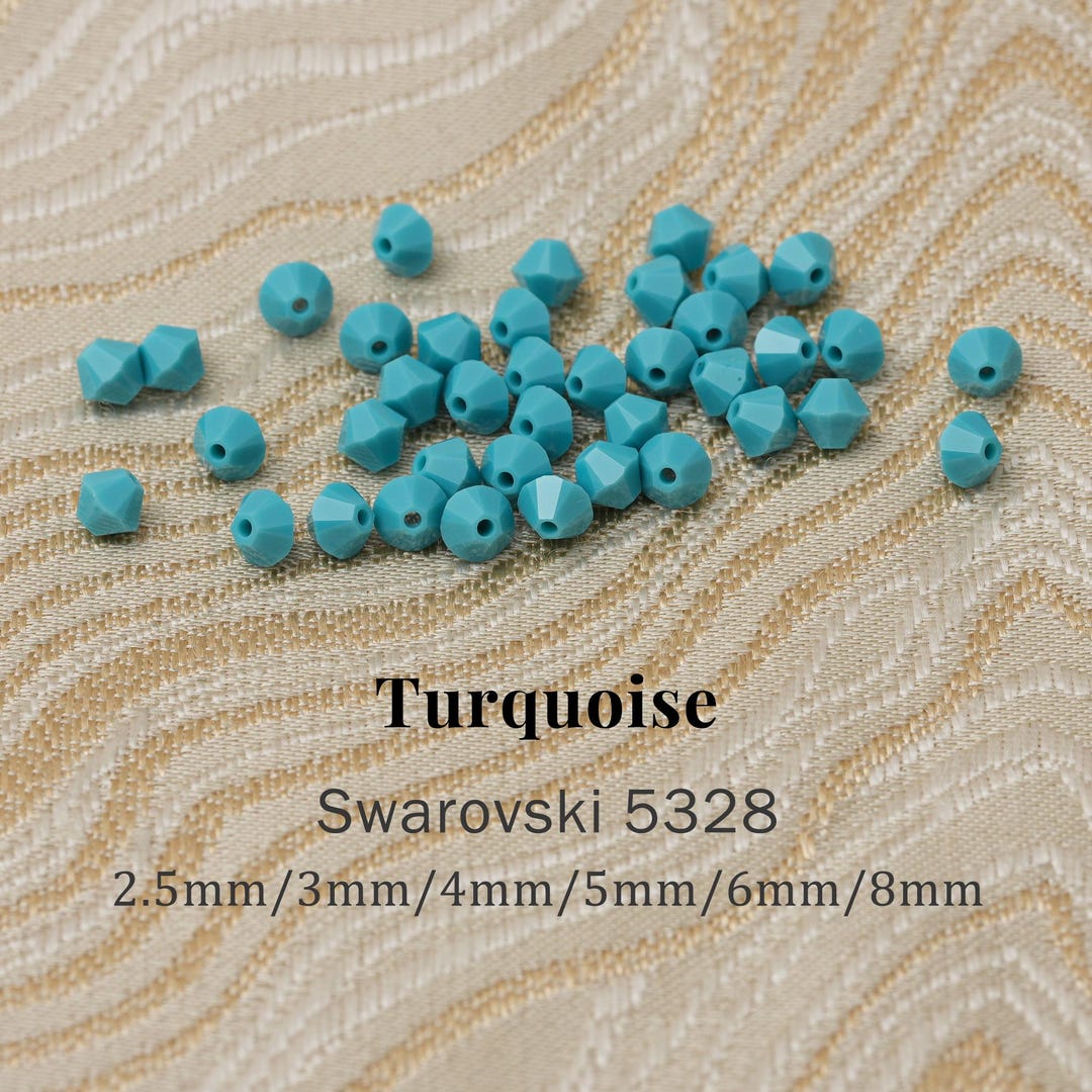 Swarovski 5328 Turquoise 267 Xilion Bicone Beads, Genuine Austrian ...