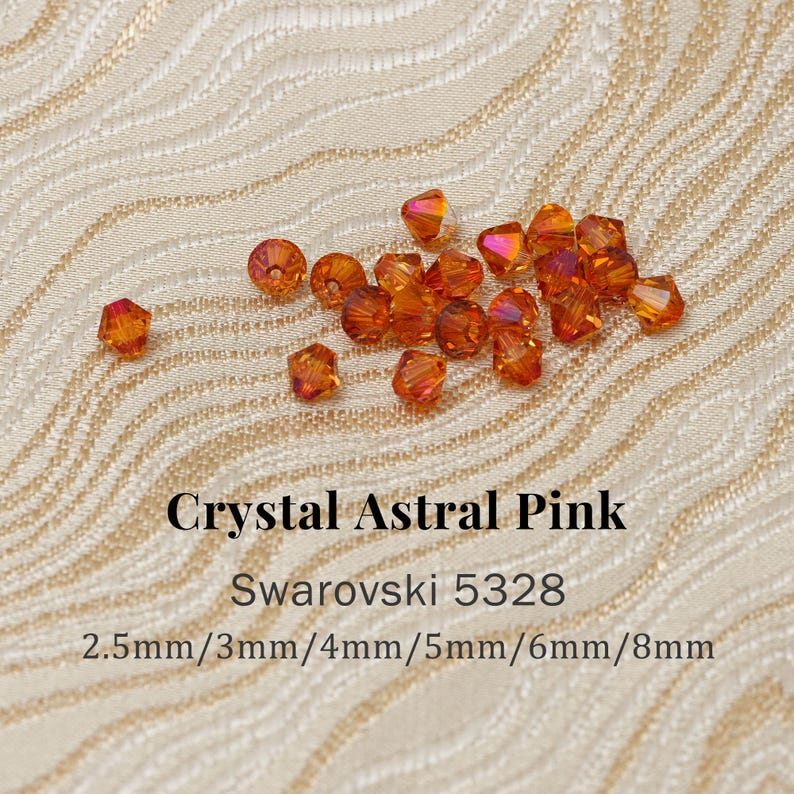 Swarovski 5328 Crystal Astral Pink Xilion Bicone Beads, Genuine ...