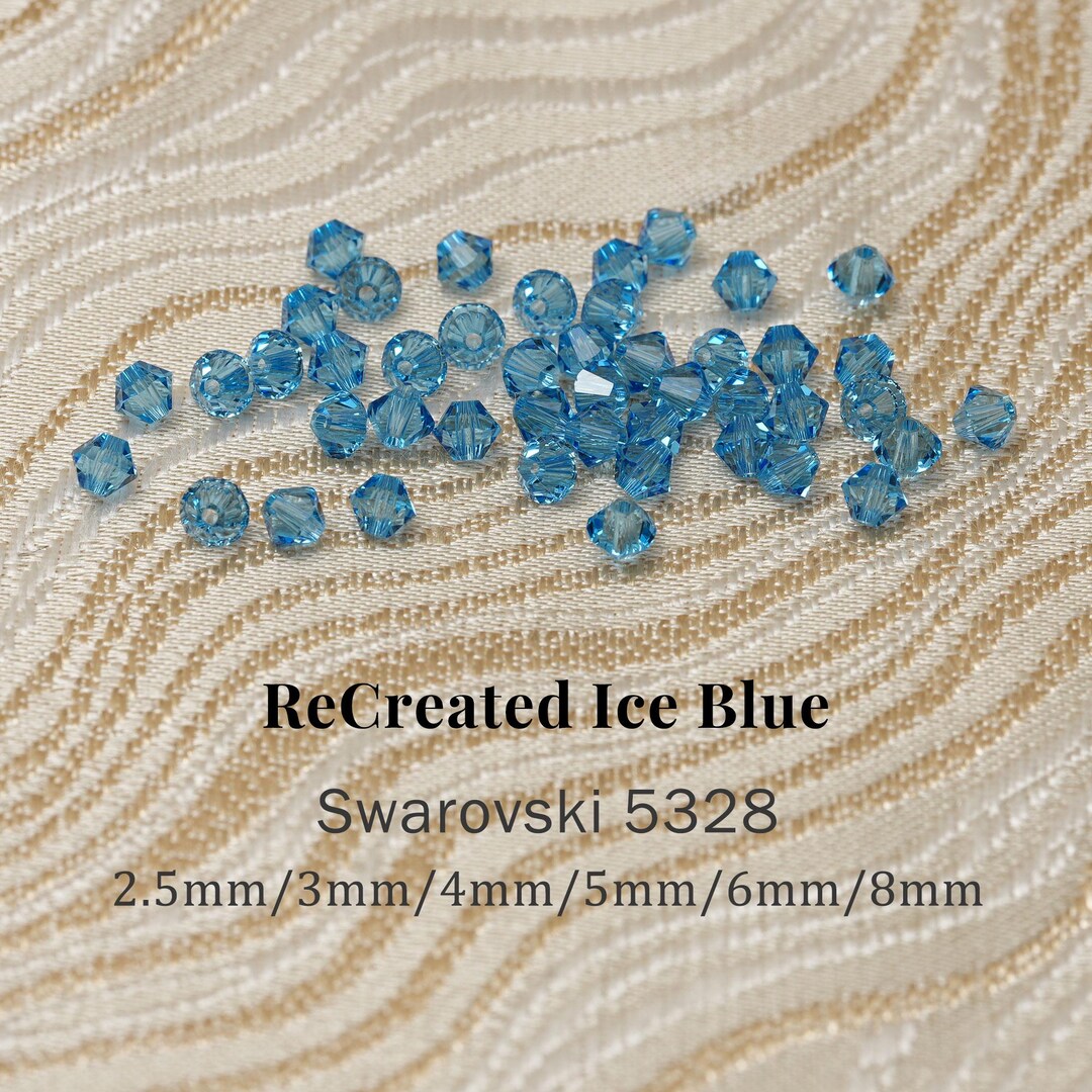 Swarovski 5328 Recreated Ice Blue 1405 Xilion Bicone Beads, Austrian ...