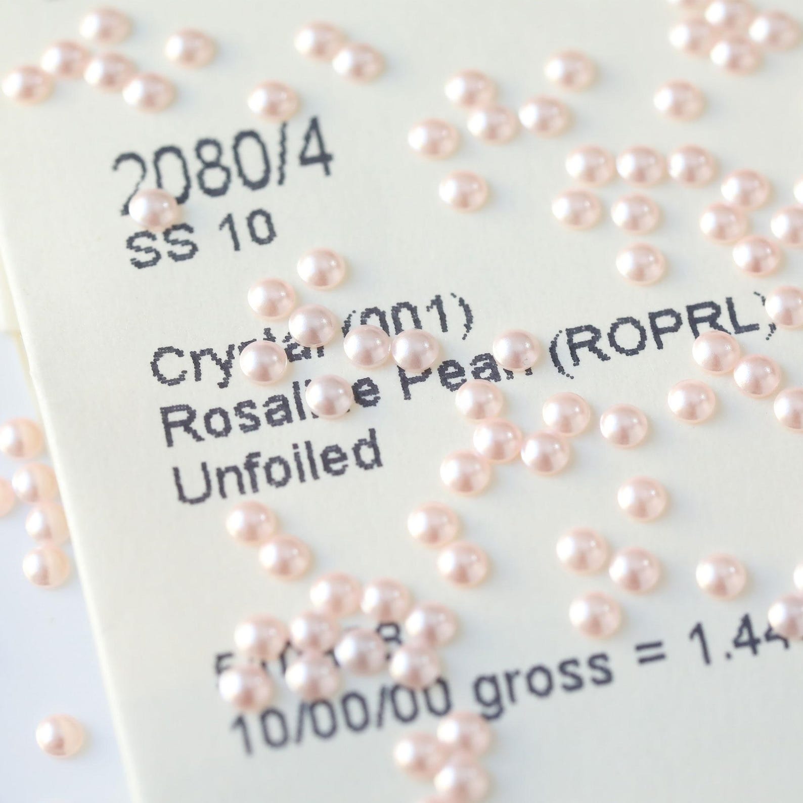 Swarovski 2080/4 Rosaline Pearl Cabochon Flat Back Hotfix Rhinestones ...