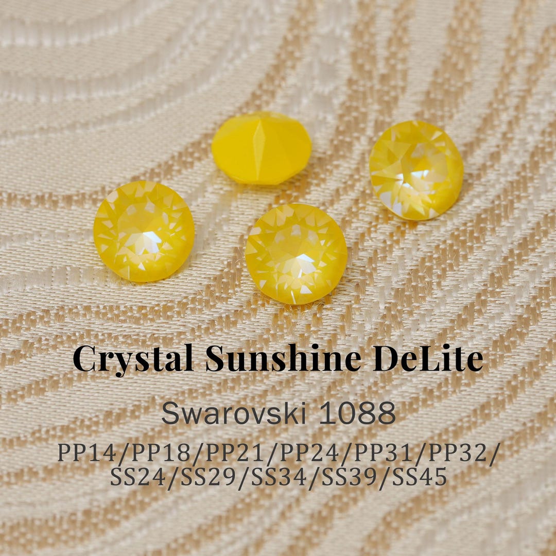 Swarovski 1088 Crystal Sunshine Delite 001L141D XIRIUS Chaton Pointed ...