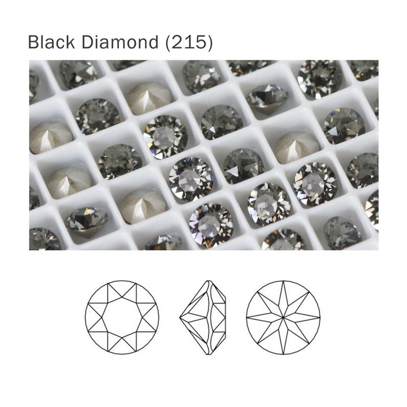 Swarovski 1088 Black Diamond Series 215 XIRIUS Chaton Pointed Back ...