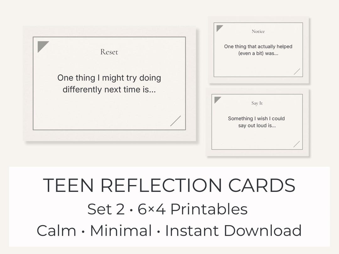 Teen Reflection Cards – Set 2 (clarity & Emotional Awareness) - Etsy