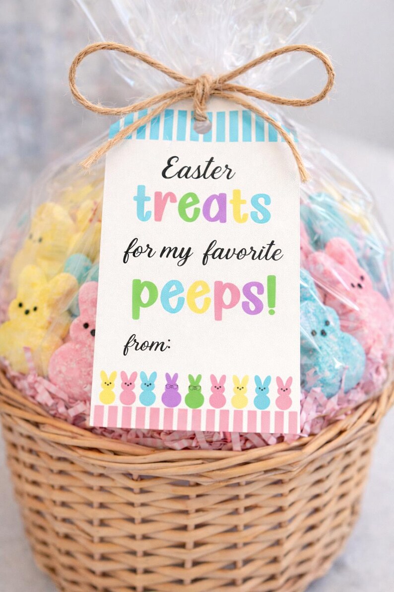 Easter Treats for My Favorite Peeps – Printable Easter Gift Tag - Etsy