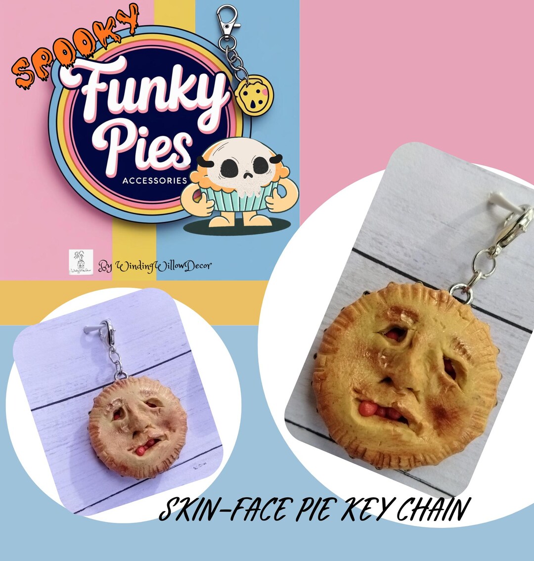 Spooky Funky Pies- "skin Faced Pie Key Chain" - Etsy