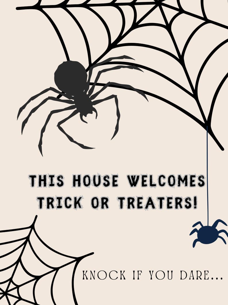 Trick or Treat Welcome Sign for Halloween - Etsy