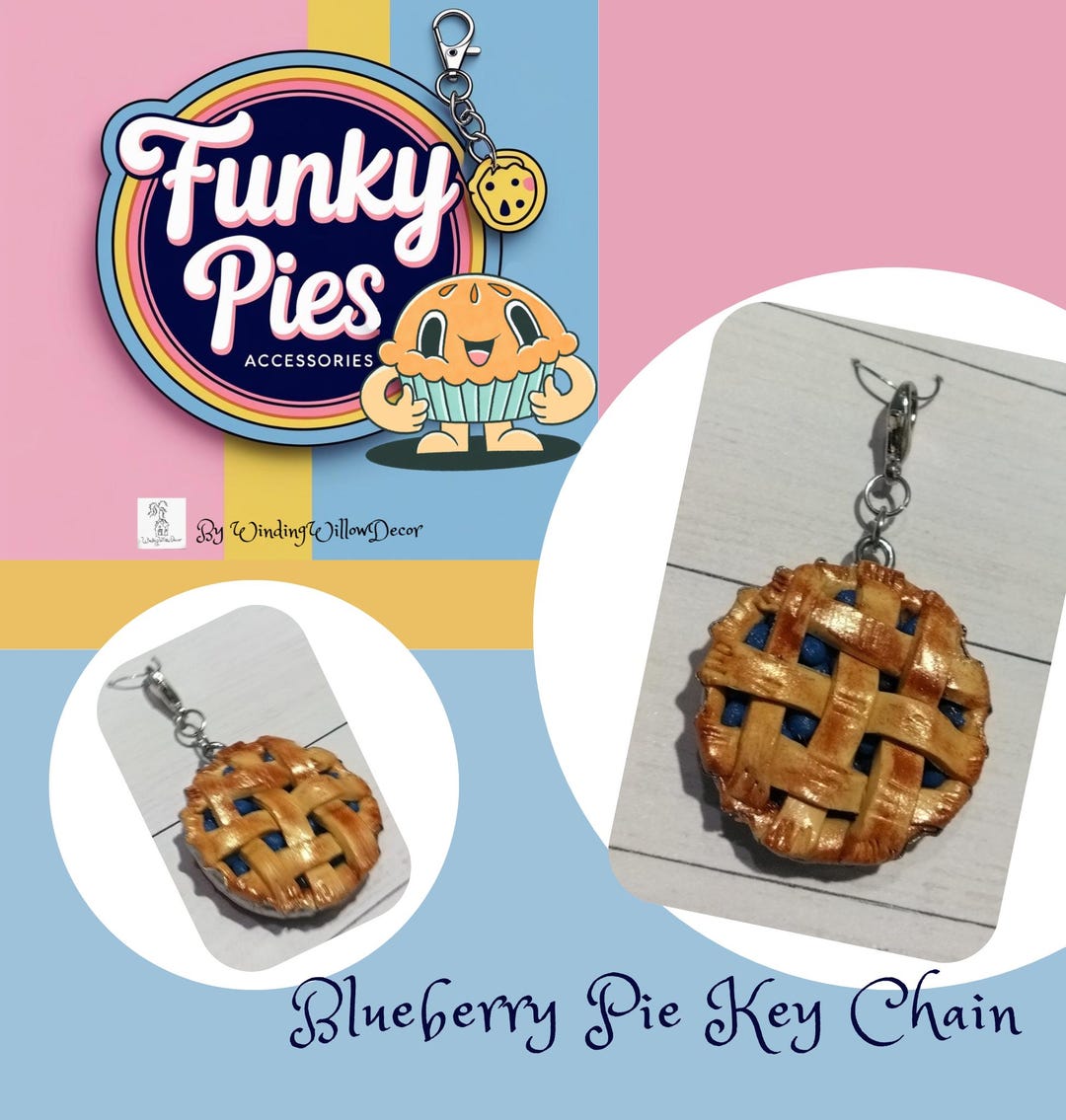 Funky Pies - "blueberry Pie Key Chain" - Etsy