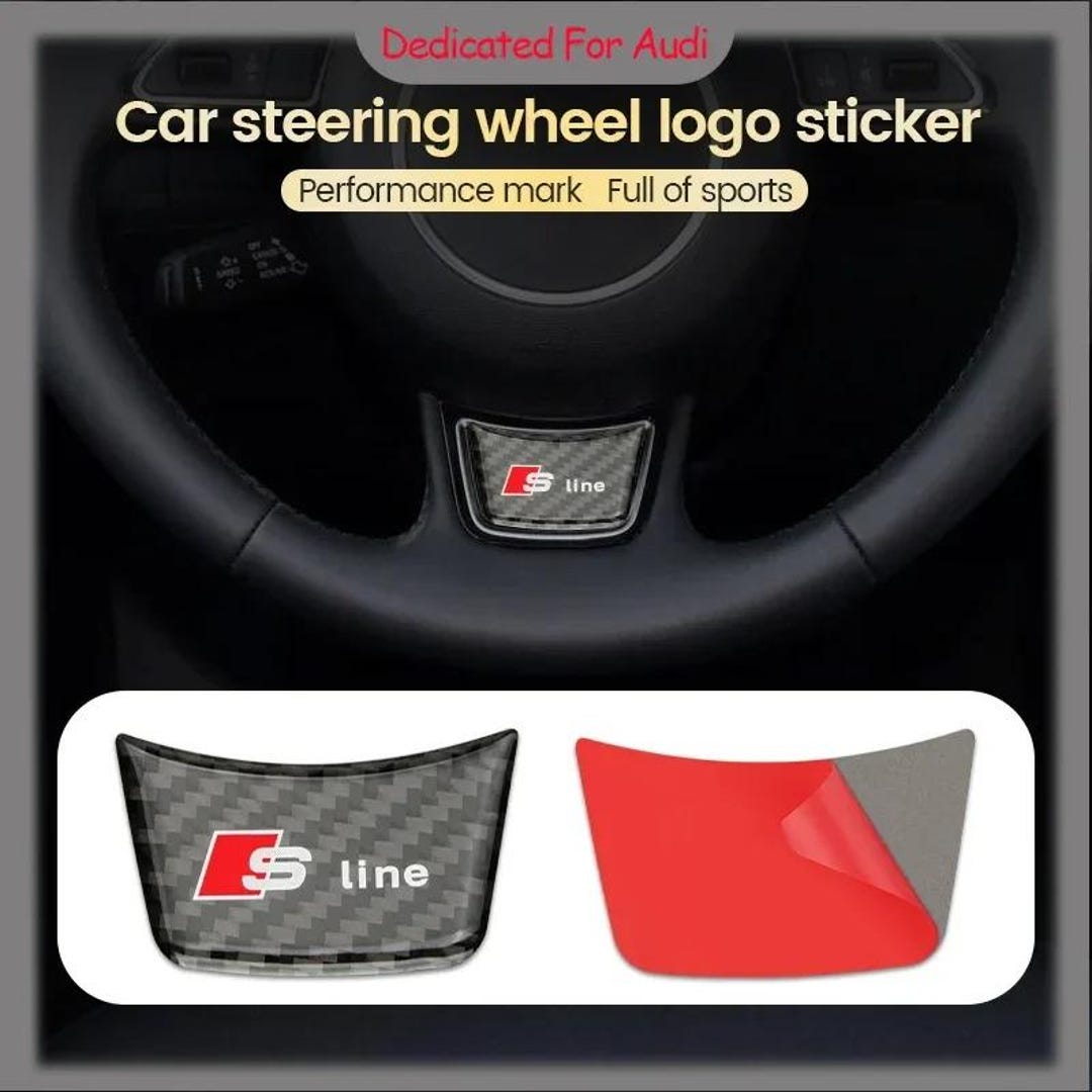 3D Carbon Fiber RS S Line Steering Wheel Emblem Sticker - Etsy