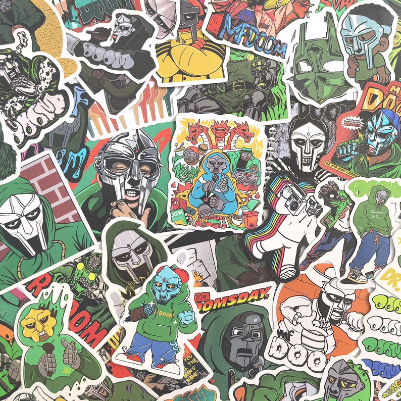 Pack of 50 MF-DOOM Stickers, Hip-hop Rapper Stickers, Old School Music ...