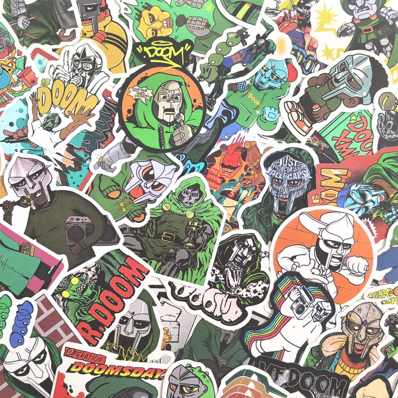 Pack of 50 MF-DOOM Stickers, Hip-hop Rapper Stickers, Old School Music ...