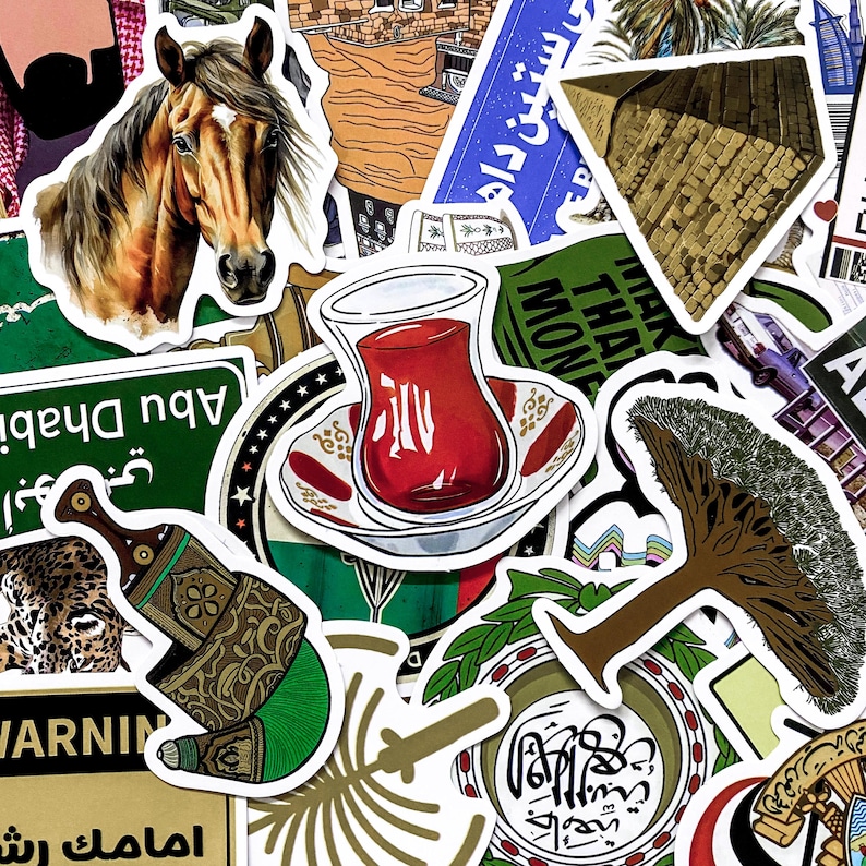 Pack of 50 Arabic Stickers, Middle Eastern Culture Stickers, Arabic ...